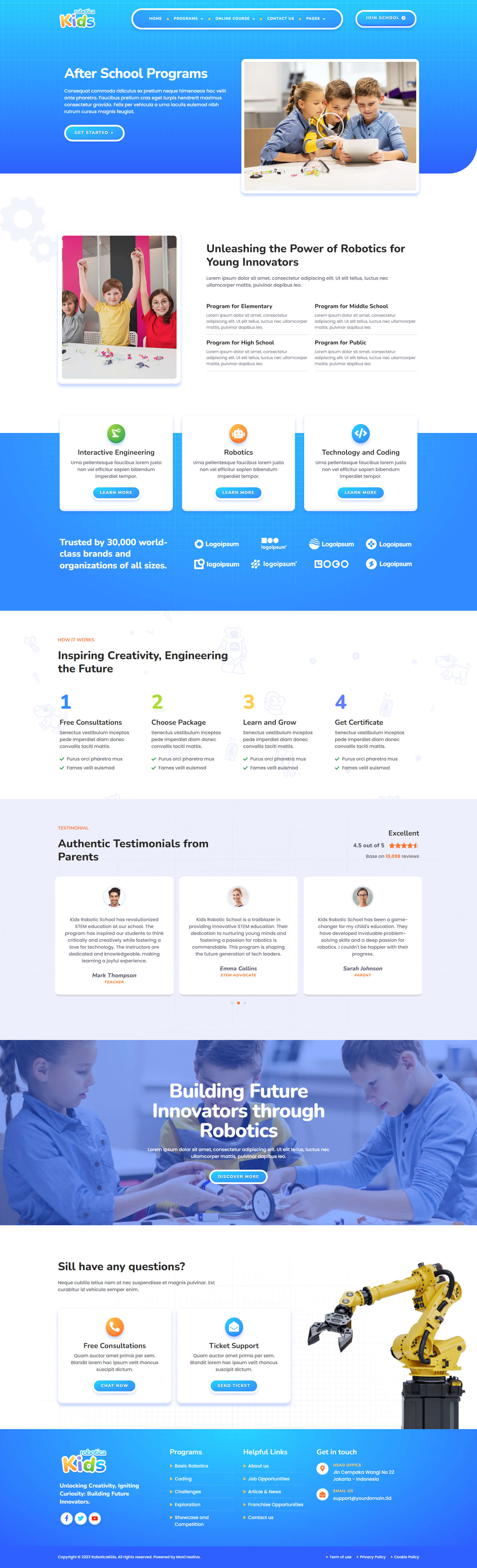 RoboticaKids - Kid Robotic School Elementor Pro Template Kit by moxcreative
